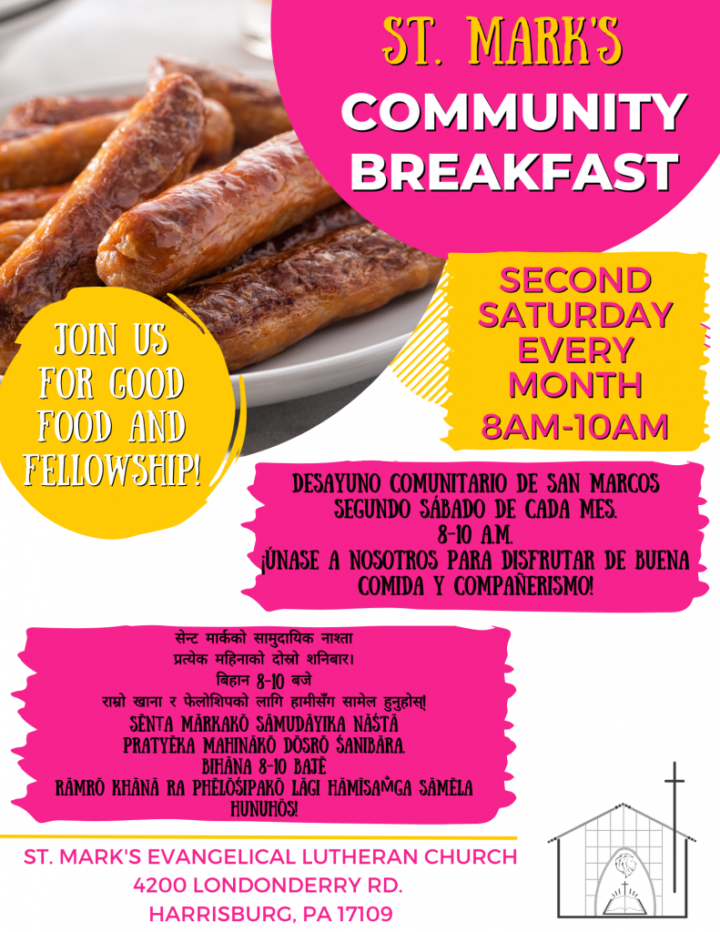 Community Breakfast – St. Mark's Evangelical Lutheran Church